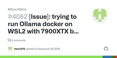 Issue Trying To Run Ollama Docker On Wsl2 With 7900xtx But No Dev