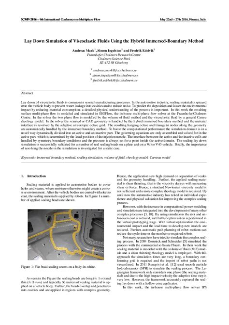 Pdf Lay Down Simulation Of Viscoelastic Fluids Using The Hybrid Immersed Boundary Method