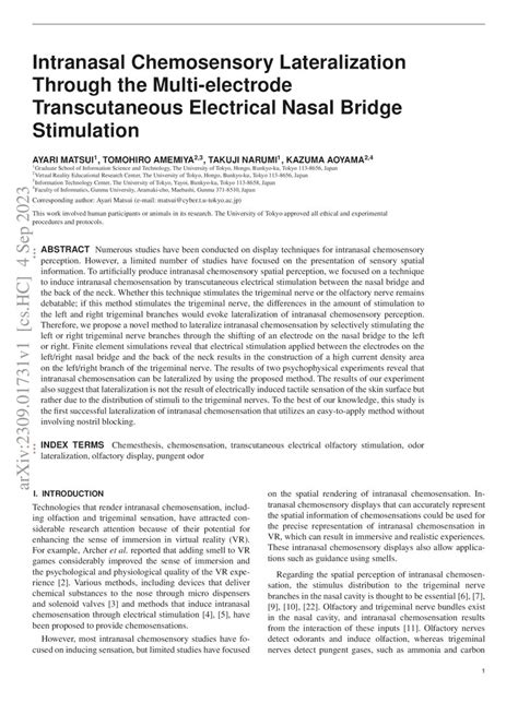 Intranasal Chemosensory Lateralization Through The Multi Electrode