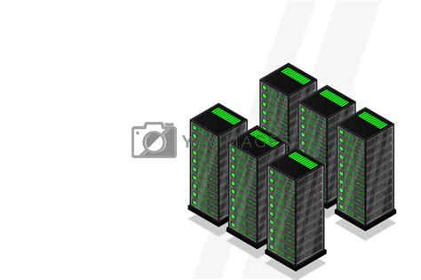 Mainframe Powered Server High Technology Concept Data Center Cloud Data Storage By Aozora