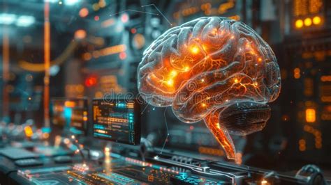 Futuristic Brain Interface In A High Tech Lab Generative Ai Stock Futuristic Brain Interface In A High Tech Lab Generative Ai Stock
