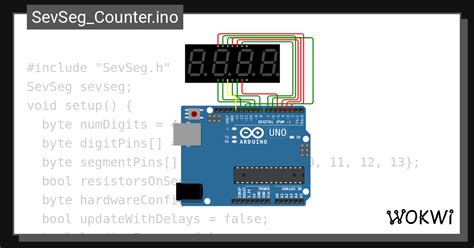 SevSeg Counter Ino Wokwi ESP32 STM32 Arduino Simulator