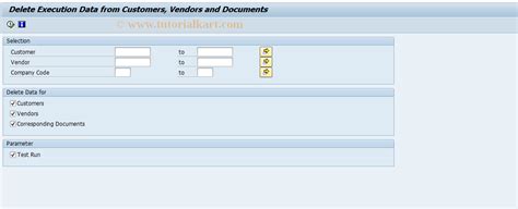 F8P4 SAP Tcode Delete Customer Execution Data