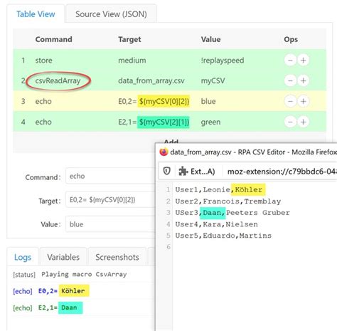 Csvread Daten Driven Testing