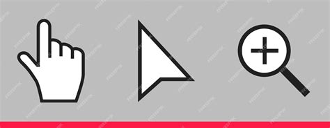 Premium Vector Black And White Arrow Hand And Magnifier Mouse Cursor Icons Vector Illustration Set