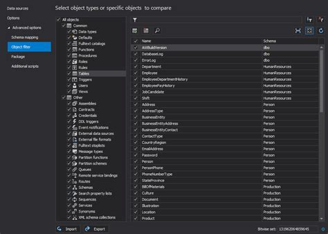 How To Narrow Schema Comparison And Synchronization To Affected Objects Only