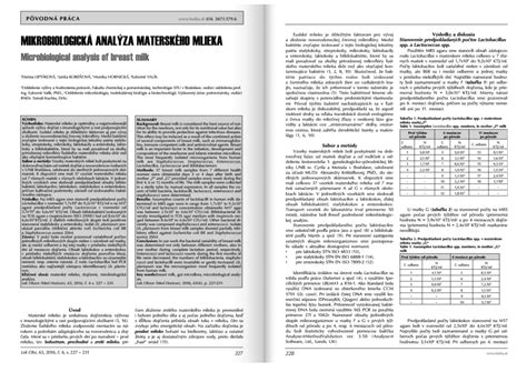 Pdf Microbiological Analysis Of Breast Milk