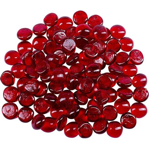Galashield Red Flat Glass Marbles For Vases Glass Gems Beads Pebbles