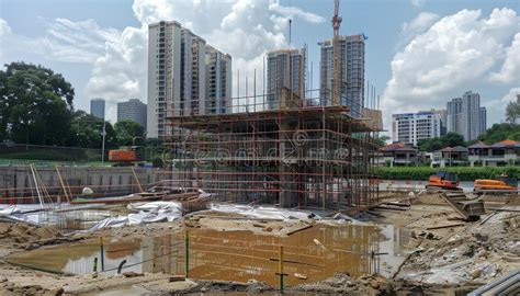 Scaffolding Used As The Temporary Structure To Support Platform Form Scaffolding Used As The Temporary Structure To Support Platform Form