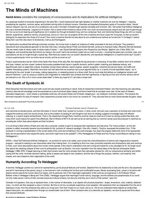 The Minds Of Machines Issue 87 Philosophy Now Pdf Intelligence