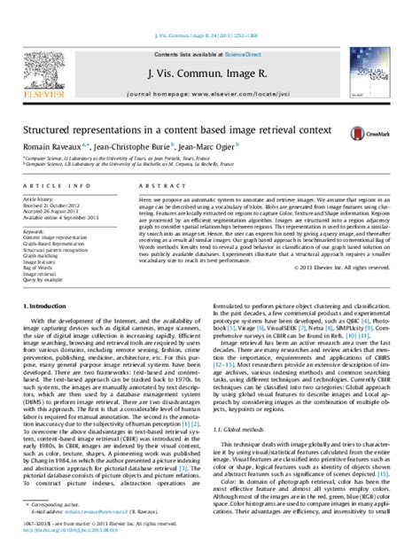 Pdf Structured Representations In A Content Based Image Retrieval Context