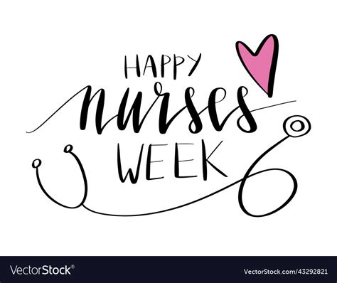 Happy Nurses Week Beautiful Handwritten Brush Vector Image