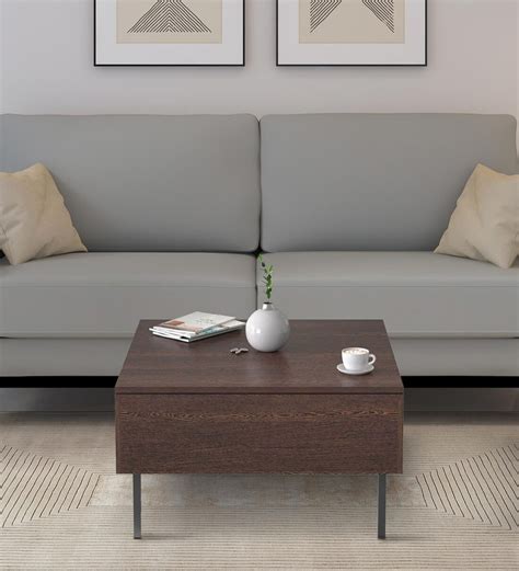 Buy Kasvon Square Shape Coffee Table With Storage In Wenge Finish Online Modern Coffee Tables