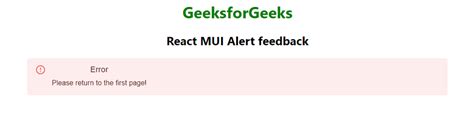 React MUI Alert Feedback GeeksforGeeks
