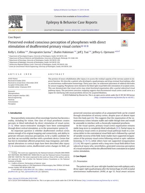 Pdf Preserved Evoked Conscious Perception Of Phosphenes With Direct Stimulation Of
