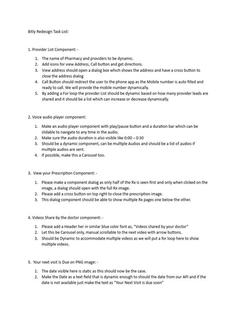 Bitly Redesign Task List Nagraj Pdf