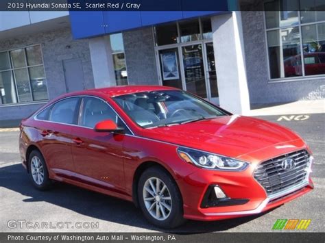 Scarlet Red 2019 Hyundai Sonata Se Gray Interior