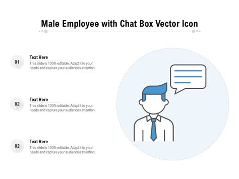 Male Employee With Chat Box Vector Icon Ppt PowerPoint Presentation File Professional PDF