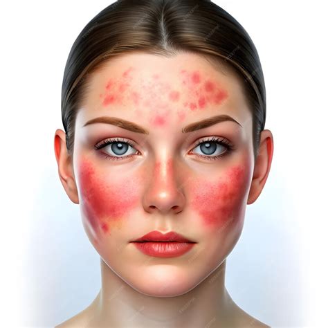 Rosacea Skin Condition Facial Redness Medical Illustration Chronic