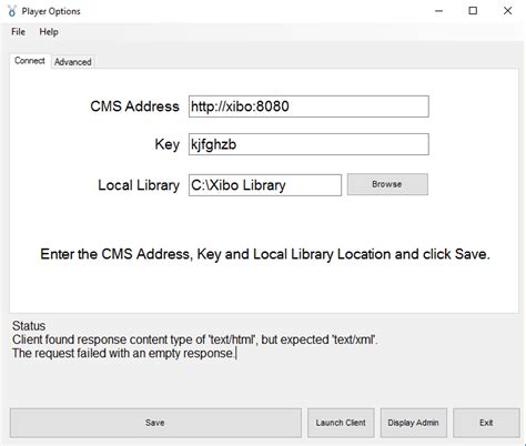 Client Found Response Content Type Of Texthtml But Expected Textxml Get Help Xibo