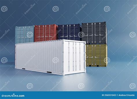 Containers Isolated On Blue Background Stock Illustration