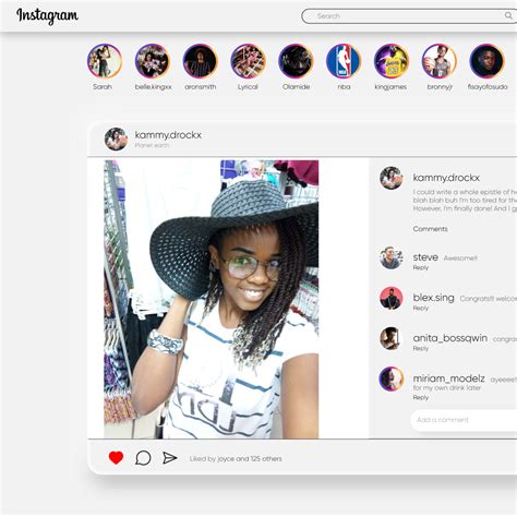 Instagram Web Ui Modern Redesign On Behance