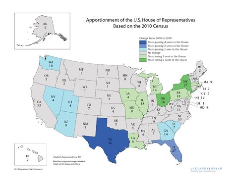 2010 Census Apportionment Of The U S House Of Representatives Map