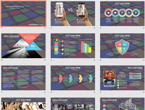 Colored Tiles Powerpoint 66681