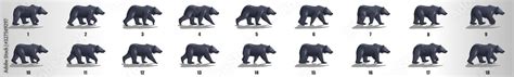Bear Walk Cycle Animation Frames Loop Animation Sequence Sprite Sheet Stock Vector Adobe Stock