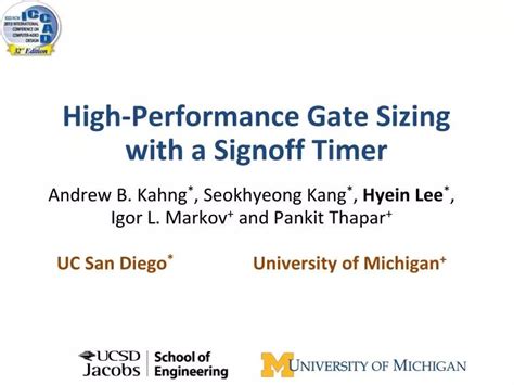 Ppt High Performance Gate Sizing With A Signoff Timer Powerpoint
