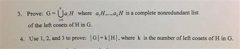 Solved In The Following Let G Be A Finite Group And Let H Chegg Com