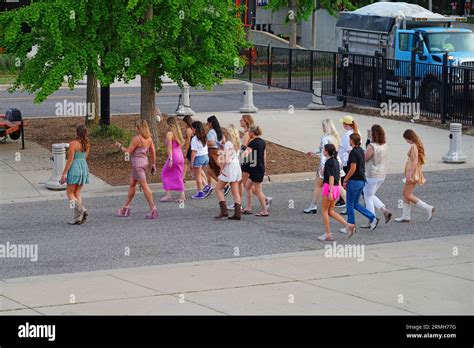 Chicago Il 2 June 2023 View Of Swiftie Fans Dressed Up To Attend The Taylor Swift Eras Tour