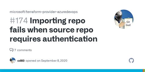 importing repo fails when source repo requires authentication · issue