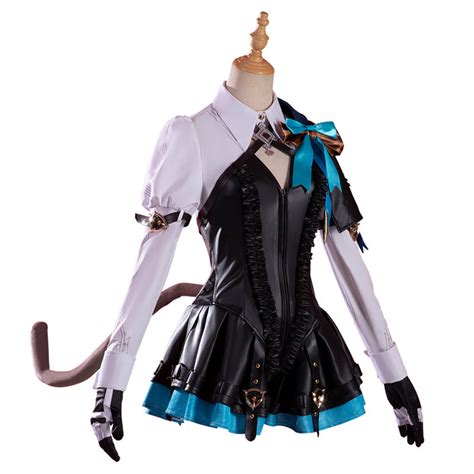 Genshin Impact Lynette Cosplay Costume Magician Assistant Dress Hallow