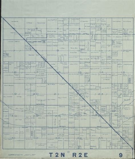 1917 Maricopa County Arizona Land Ownership Plat Map T2n R2e Arizona