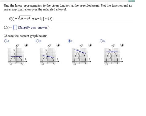 Solved Find The Linear Approximation To The Given Function Chegg