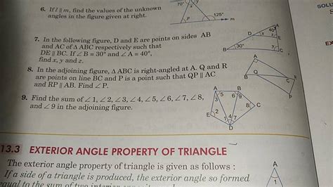 6 If L∥m Find The Values Of The Unknown Angles In The Figure Given At R