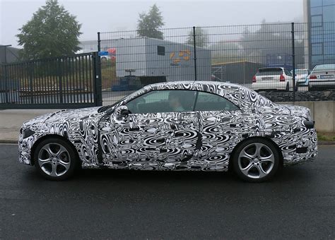 Mercedes Benz C Class Cabriolet A205 Spied Wearing Swirly Camo