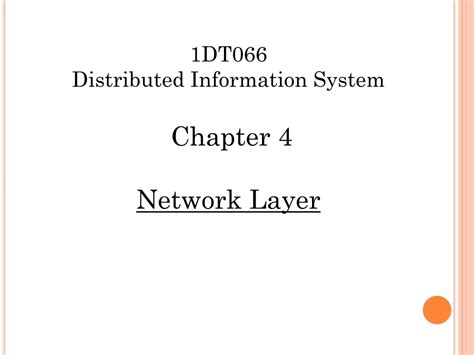 Ppt Network Layer Services Forwarding Vs Routing In Distributed Information Systems