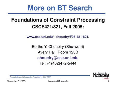 Ppt Foundations Of Constraint Processing Csce421821 Fall 2005 Powerpoint Presentation Id