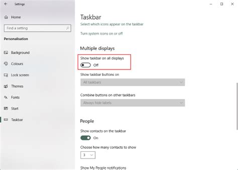 How To Disable Windows Taskbar On The Second Display