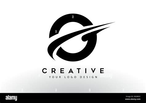 Creative O Letter Logo Design With Swoosh Icon Vector Illustration