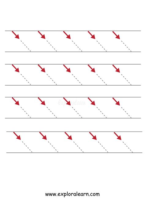 Slanting Lines Worksheets For Preschool