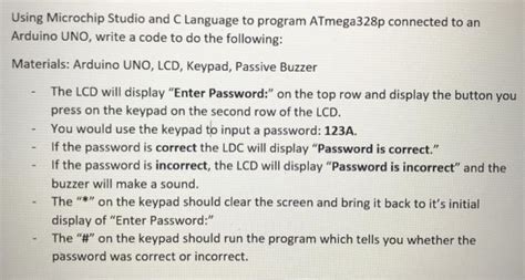 Solved Using Microchip Studio And C Language To Program