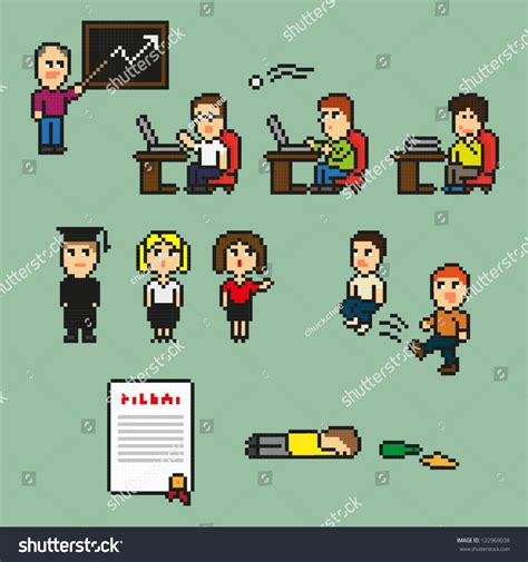 픽셀아트 학생 실루엣 140개가 넘는 로열티 프리 라이선스 대상 스톡 벡터 및 벡터 아트 Shutterstock