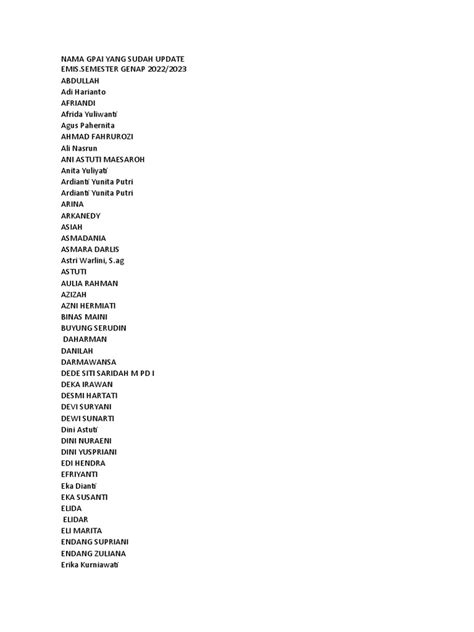 Nama Gpai Yang Sudah Update Emis Pdf