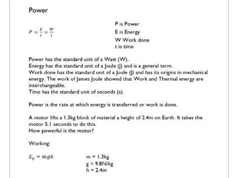 Power Booklet GCSE AQA Teaching Resources
