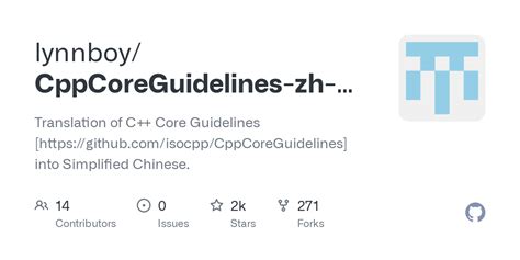 Github Lynnboy Cppcoreguidelines Zh Cn Translation Of C Core Guidelines Https Github