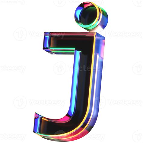 3d Icon Of A Glass Character Lower Case J 56250096 Png