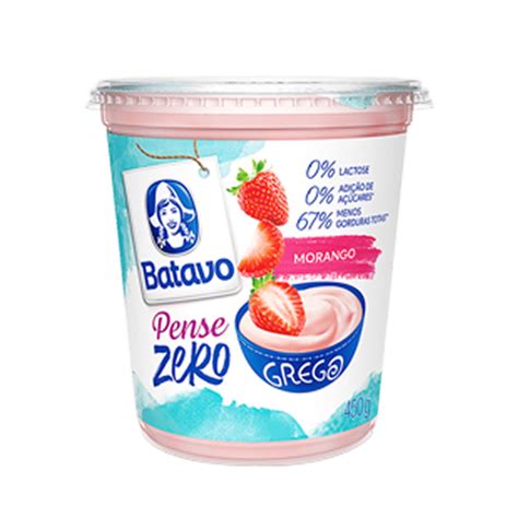 Iogurte Grego Batavo Pense Zero Morango 450g Azul Atacarejo
